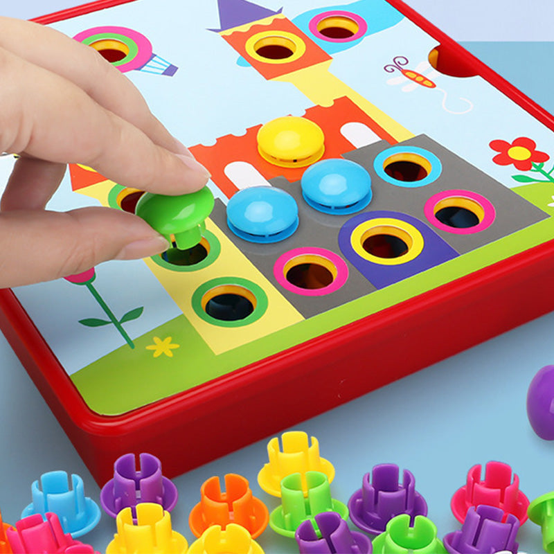 Educational Mushroom Peg Art Puzzle Set for Toddlers – setaliy